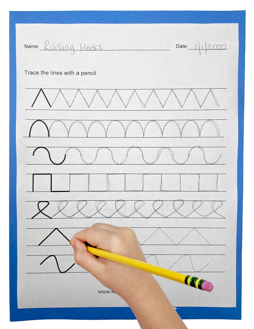 Pre-Writing Practice – Free Tracing Lines Worksheet - Raising Hooks