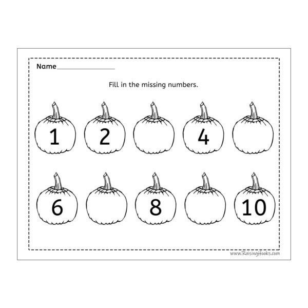 Missing Numbers on Pumpkins - Raising Hooks