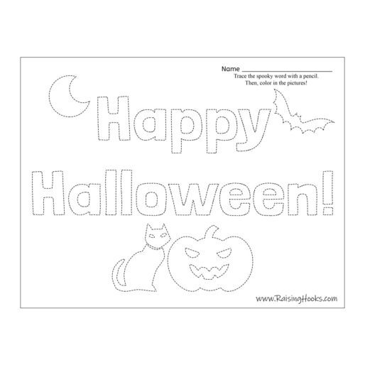 Halloween Tracing Worksheets - Raising Hooks