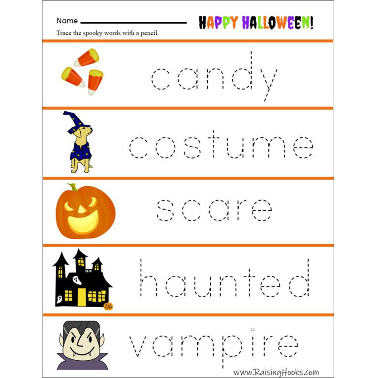 Halloween Tracing Worksheets - Raising Hooks