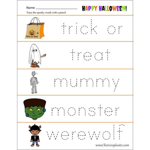Halloween Tracing Worksheets - Raising Hooks