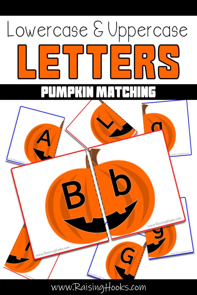 Uppercase and Lowercase Pumpkin Letter Match Free Printable - Raising Hooks