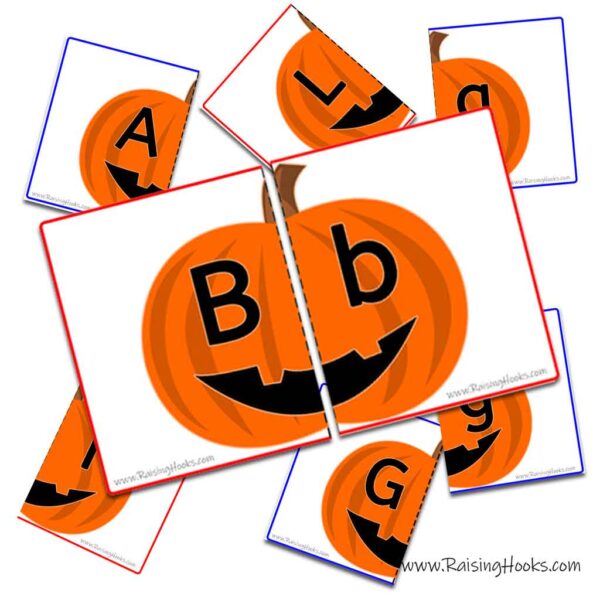 Uppercase and Lowercase Pumpkin Letter Match Free Printable - Raising Hooks