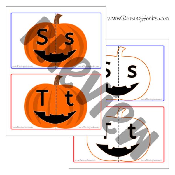 Uppercase and Lowercase Pumpkin Letter Match Free Printable - Raising Hooks