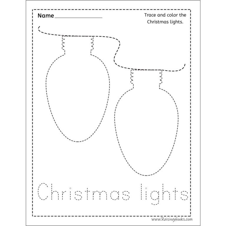 Christmas Tracing Worksheets - Raising Hooks