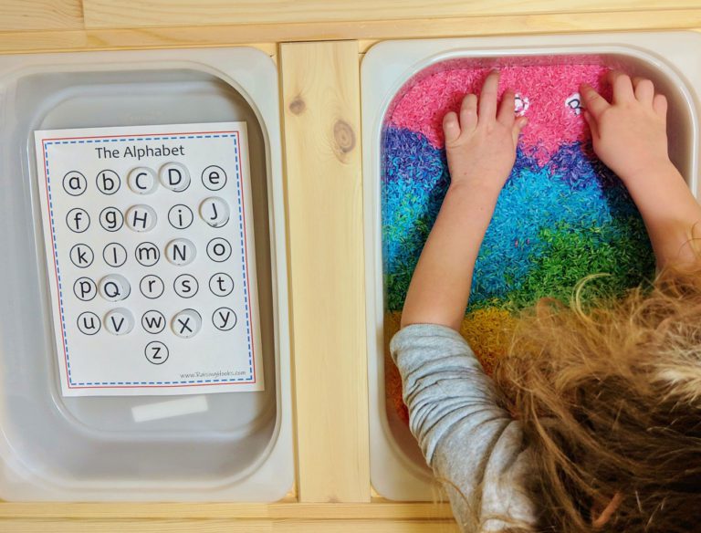Rainbow Rice Sensory Activities - Raising Hooks