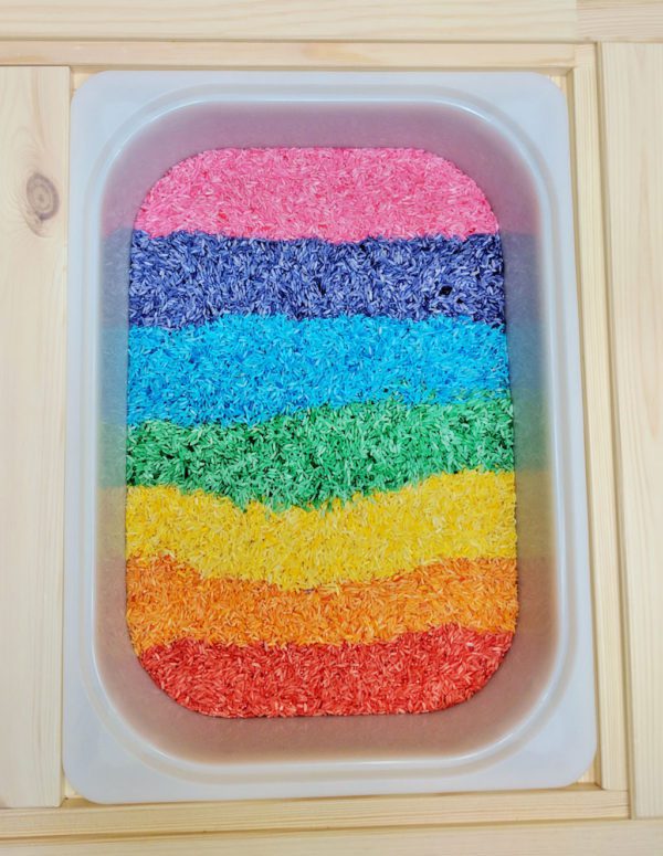 Rainbow Rice Sensory Activities - Raising Hooks