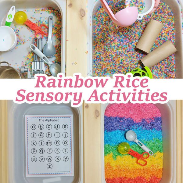 Rainbow Rice Sensory Activities - Raising Hooks