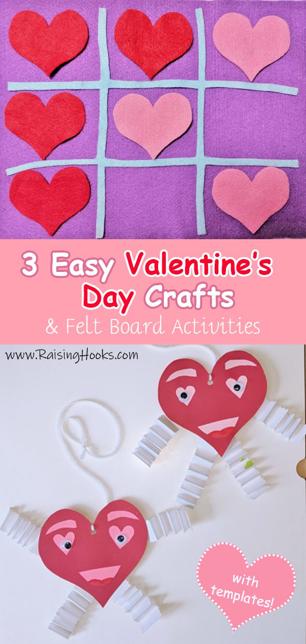 3 Easy Valentine’s Day Crafts & Felt Board Game! - Raising Hooks