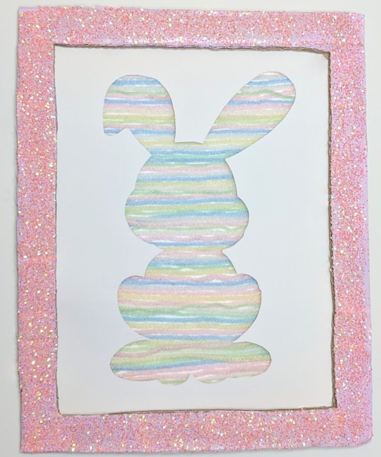 Yarn or Paper Silhouette Bunny Craft - Raising Hooks