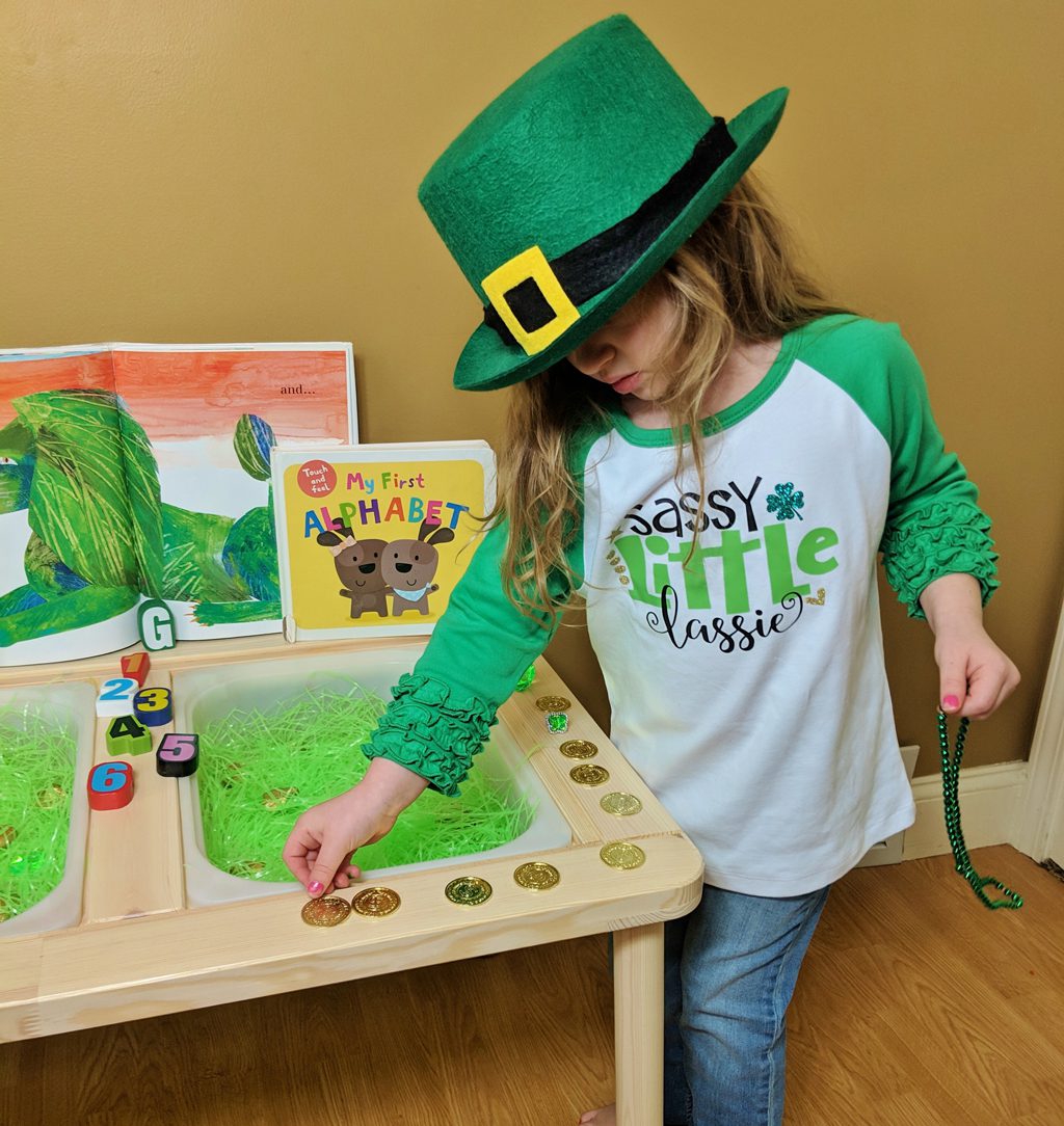 St. Patrick’s Day Sensory Bin - Raising Hooks
