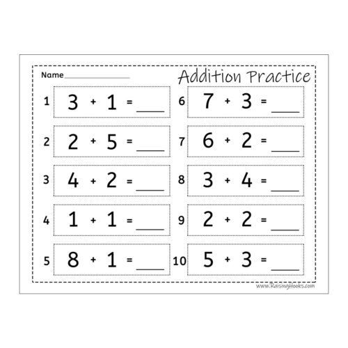 Addition Practice - Raising Hooks