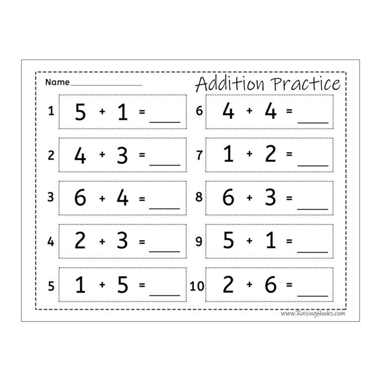 Addition Practice - Raising Hooks