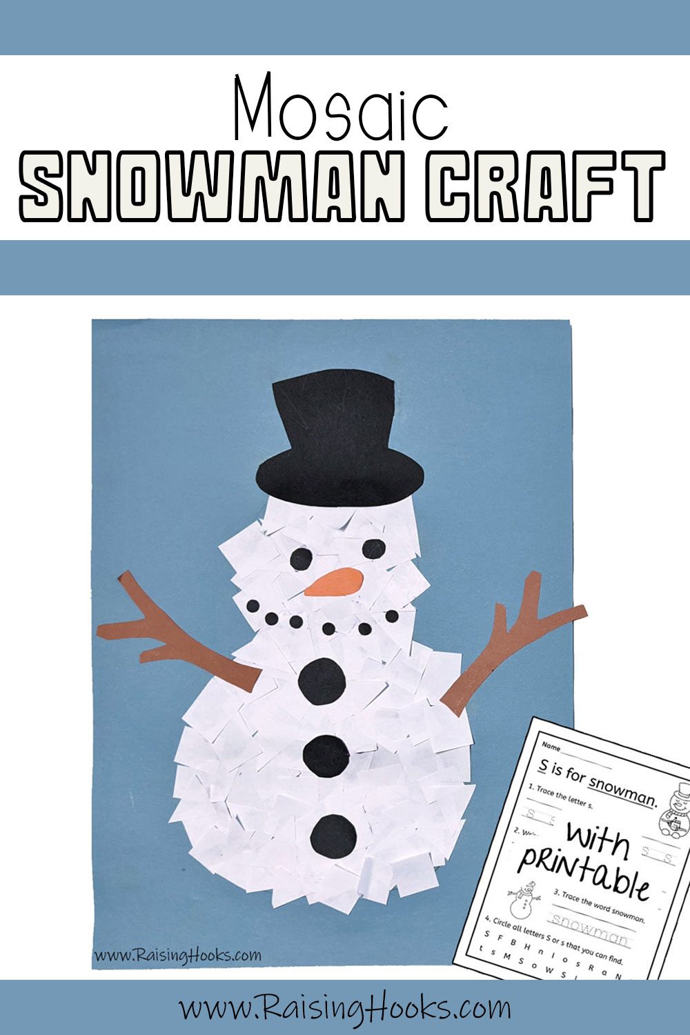 Mosaic Snowman - Raising Hooks