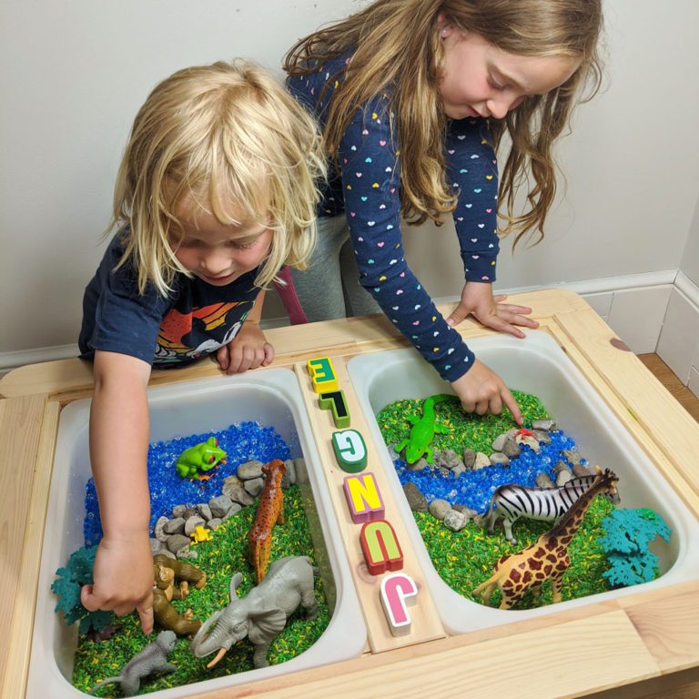 Jungle Sensory Bin - Raising Hooks