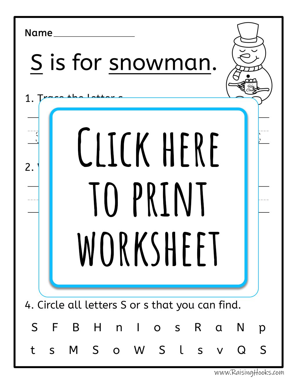 Mosaic Snowman - Raising Hooks