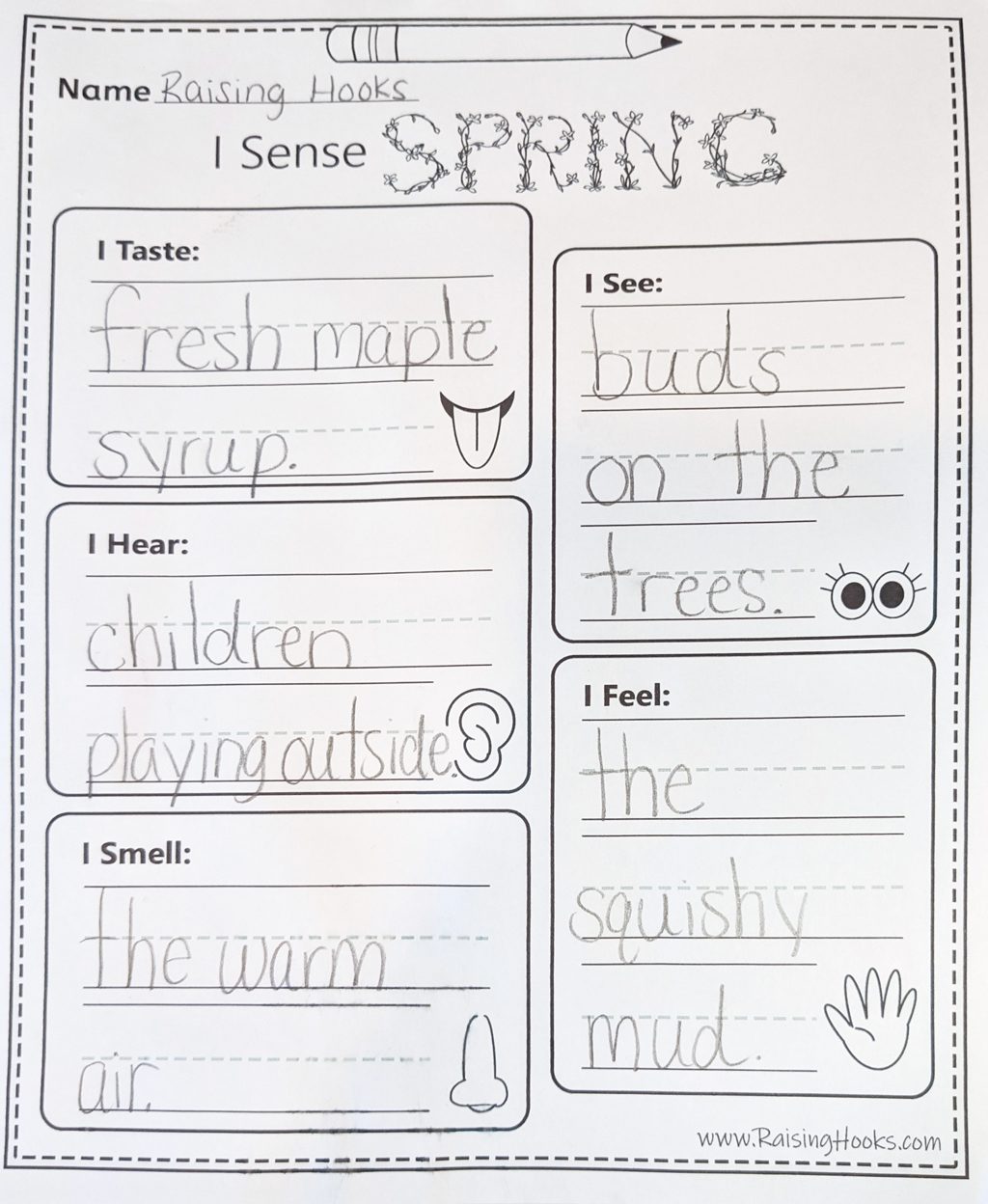 I Sense Spring Activity - Raising Hooks