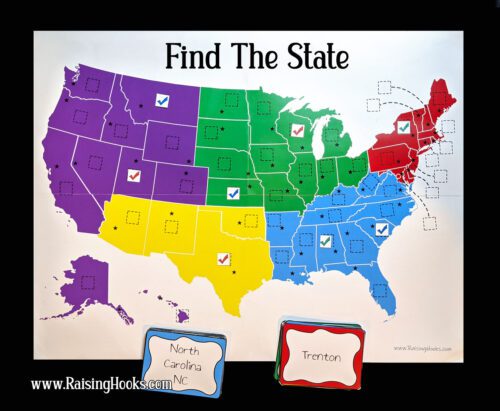 Find The State! A US Geography Game – with capitals! - Raising Hooks