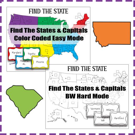 Find The State! A US Geography Game – with capitals! - Raising Hooks