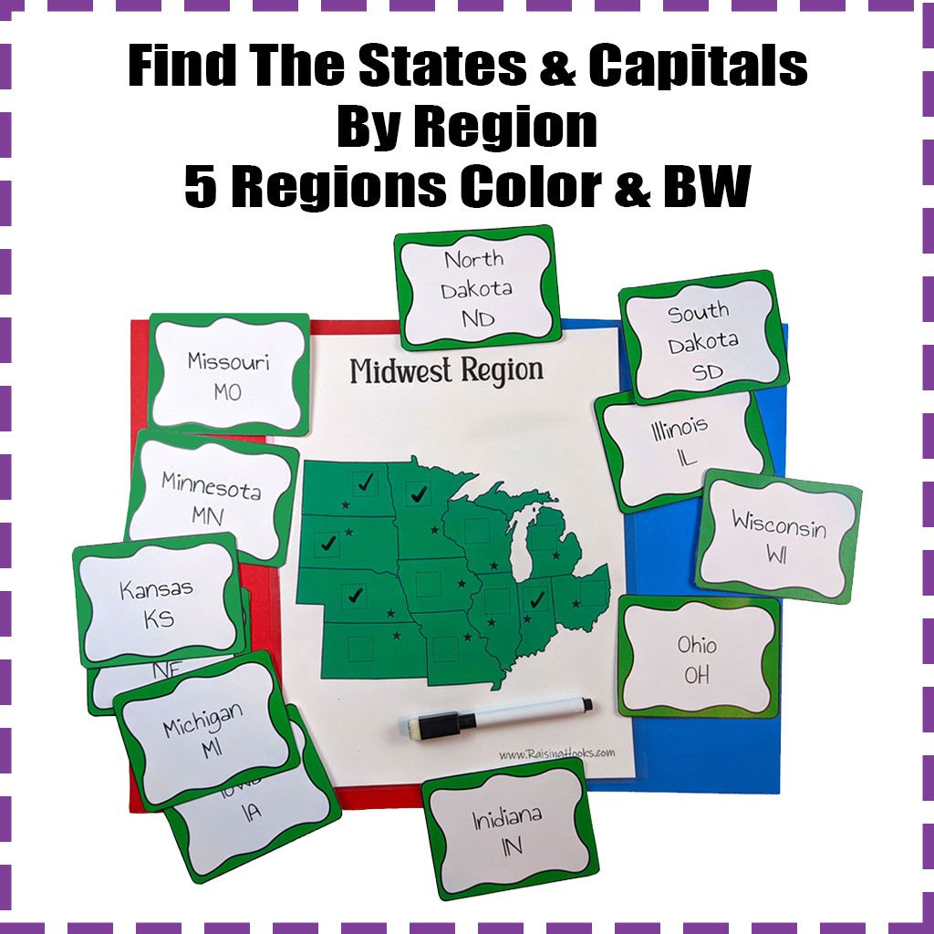 Find The State! A US Geography Game – with capitals! - Raising Hooks