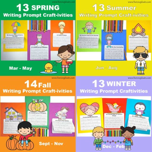 4 Seasons Writing Prompt Craftivities - Raising Hooks