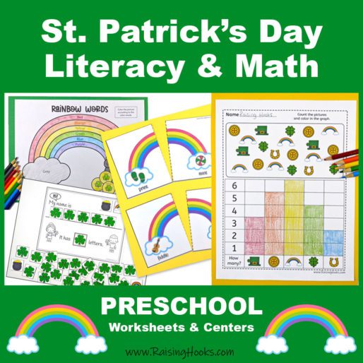 St. Patrick’s Day Preschool Math & Literacy - Raising Hooks