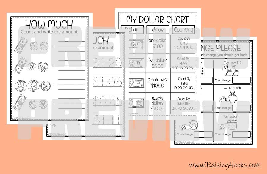 Counting Money First Grade Packet - Raising Hooks