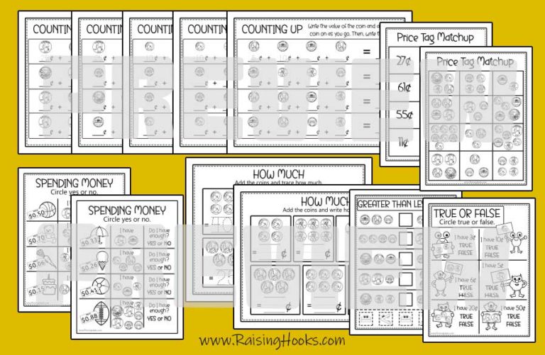Counting Money First Grade Packet - Raising Hooks