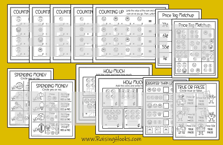 Counting Money First Grade Packet - Raising Hooks