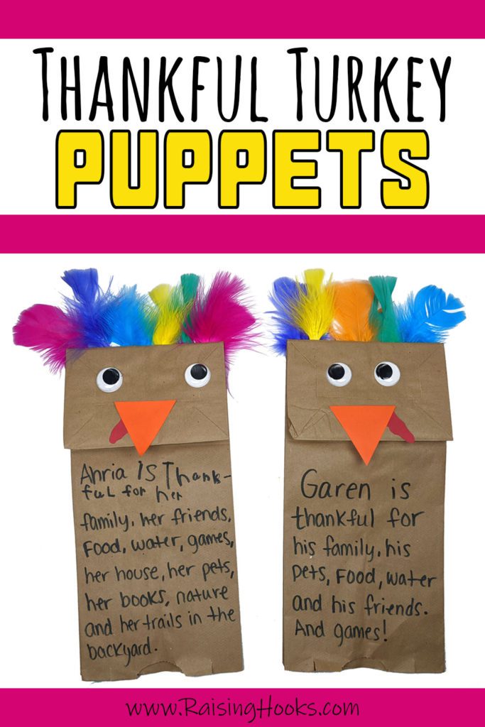 Turkey Puppets with Thankful Messages – A Thanksgiving Craft - Raising ...