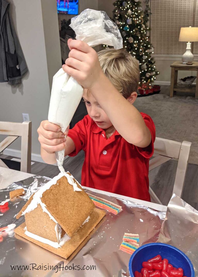 EASY 2 Story Gingerbread House & Template - Raising Hooks