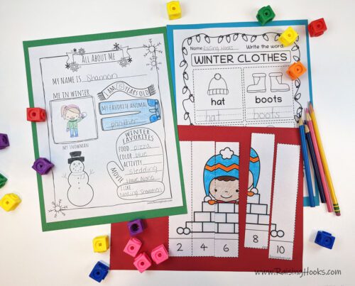 Winter Math and Literacy Kindergarten Theme Pack - Raising Hooks