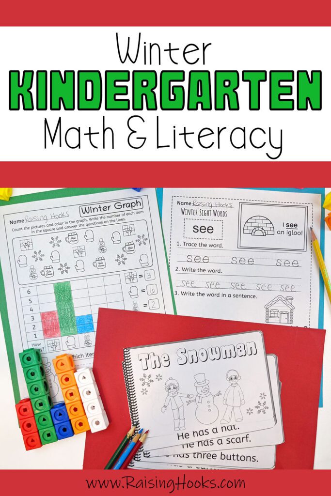 Winter Math and Literacy Kindergarten Theme Pack - Raising Hooks