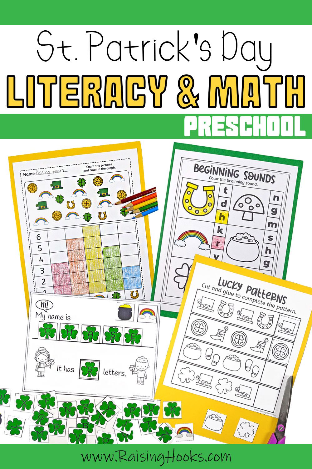 St. Patrick’s Day Lucky Charm Paper Bracelet – Color & Wear