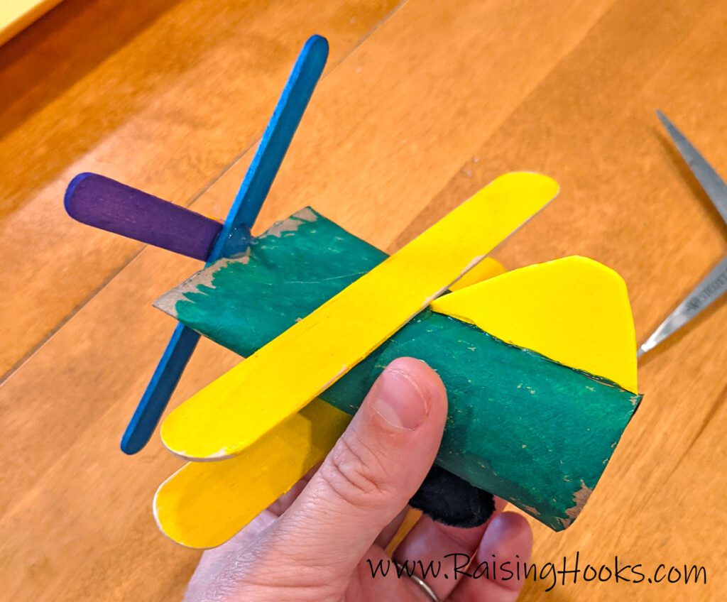 Paper Tube & Popsicle Stick Helicopter Craft - Raising Hooks