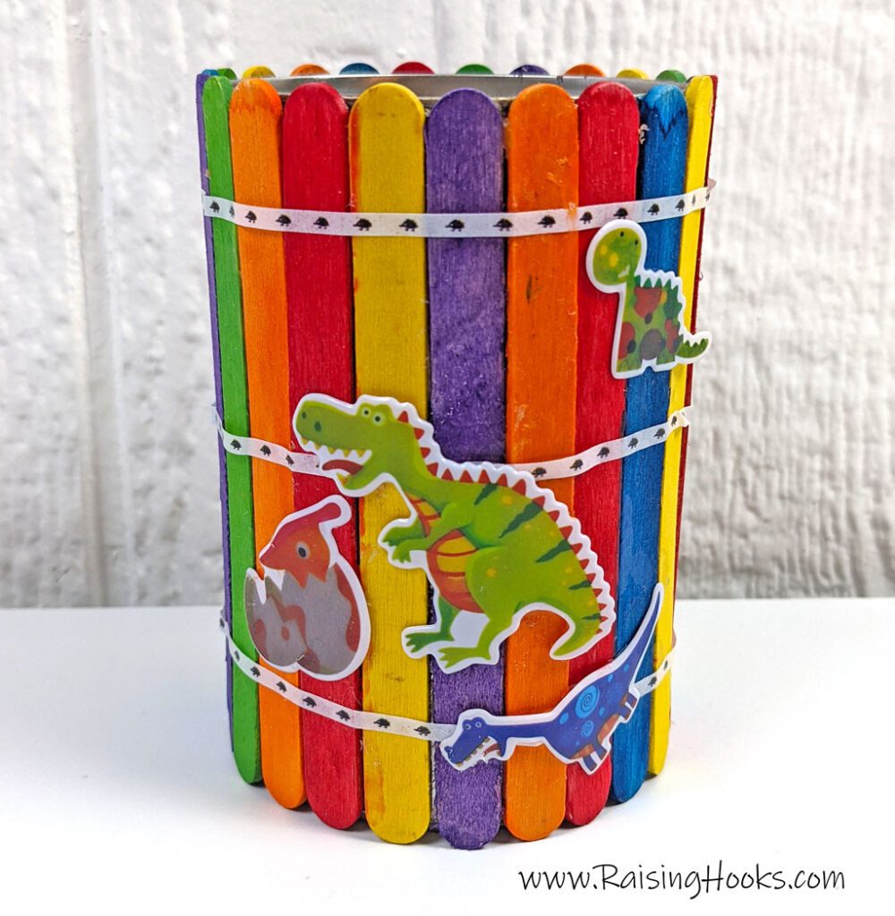 Popsicle Stick Can Pencil Holder - Raising Hooks