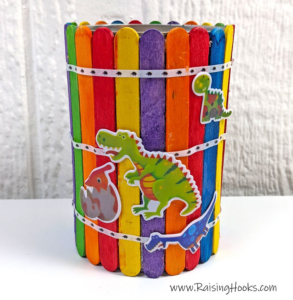 Popsicle Stick Can Pencil Holder - Raising Hooks