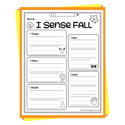 I Sense Fall Writing and Drawing Activity - Raising Hooks
