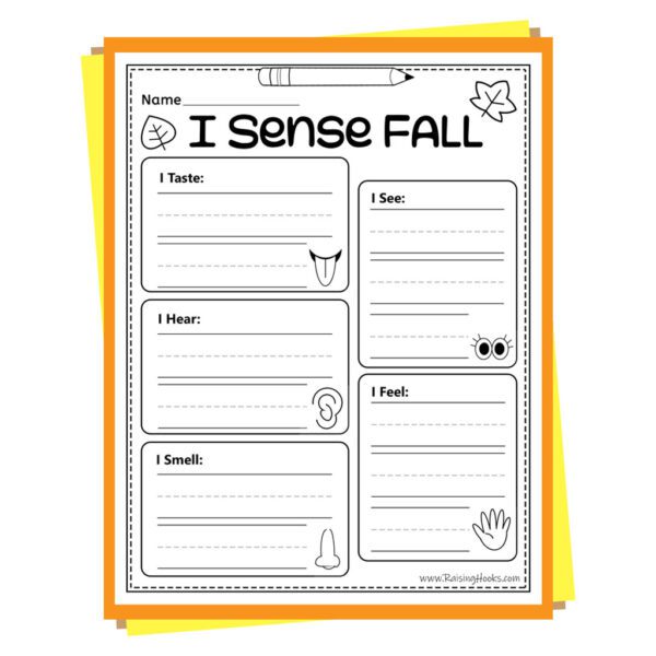 I Sense Fall Writing and Drawing Activity - Raising Hooks