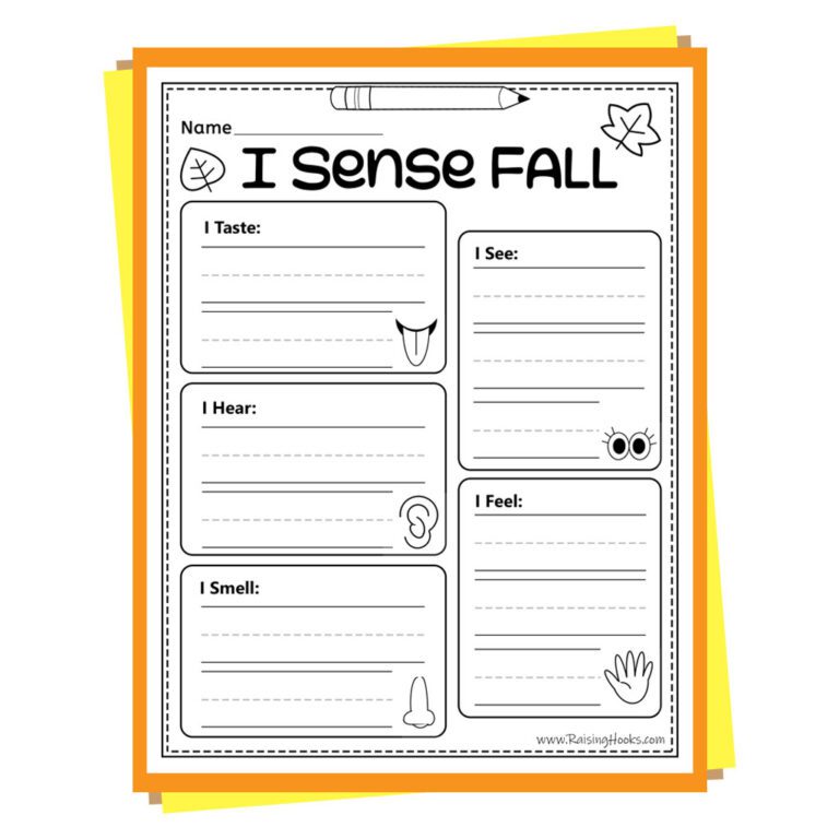 I Sense Fall Writing and Drawing Activity - Raising Hooks