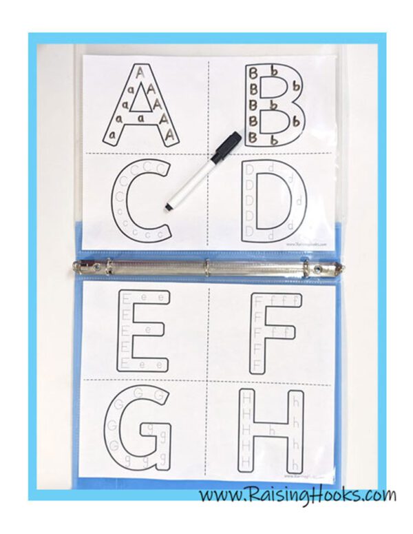 Alphabet Picture Pages, Tracing and Coloring Printables - Raising Hooks