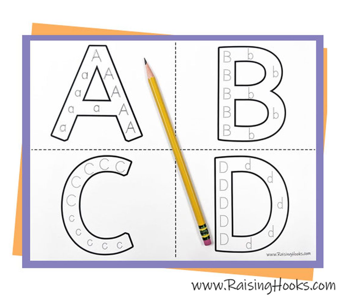 Alphabet Picture Pages, Tracing and Coloring Printables - Raising Hooks