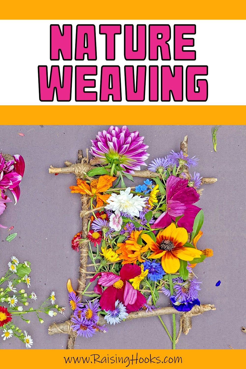 Nature Weaving Loom: Create Beautiful Art with Flowers and Twigs