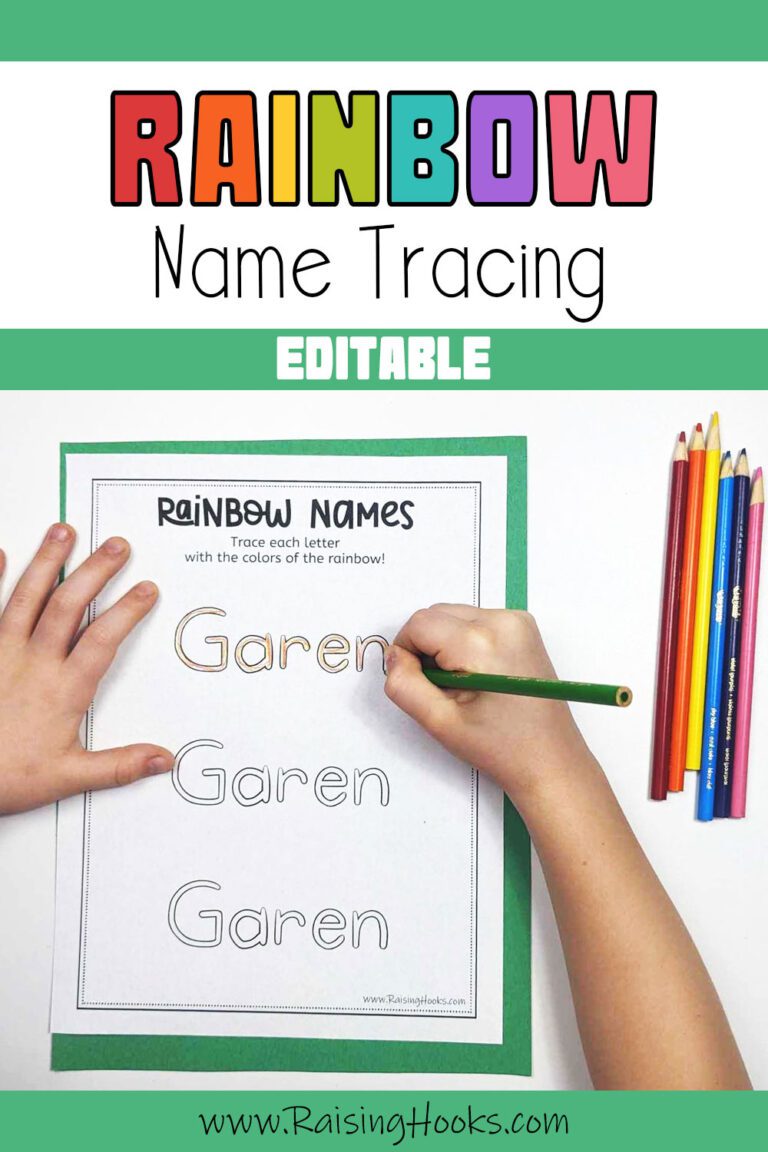 Editable Rainbow Name Tracing – Fun Preschool & Homeschool Activity