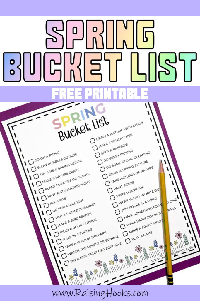 Free Printable Spring Bucket List for Kids & Tweens
