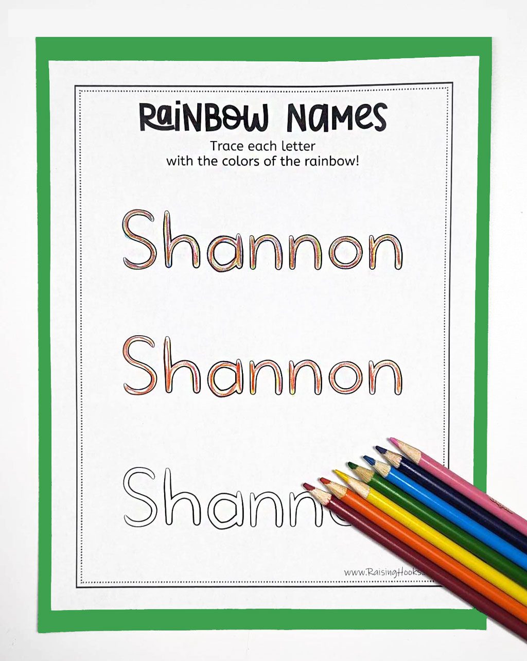Editable Rainbow Name Tracing – Fun Preschool & Homeschool Activity