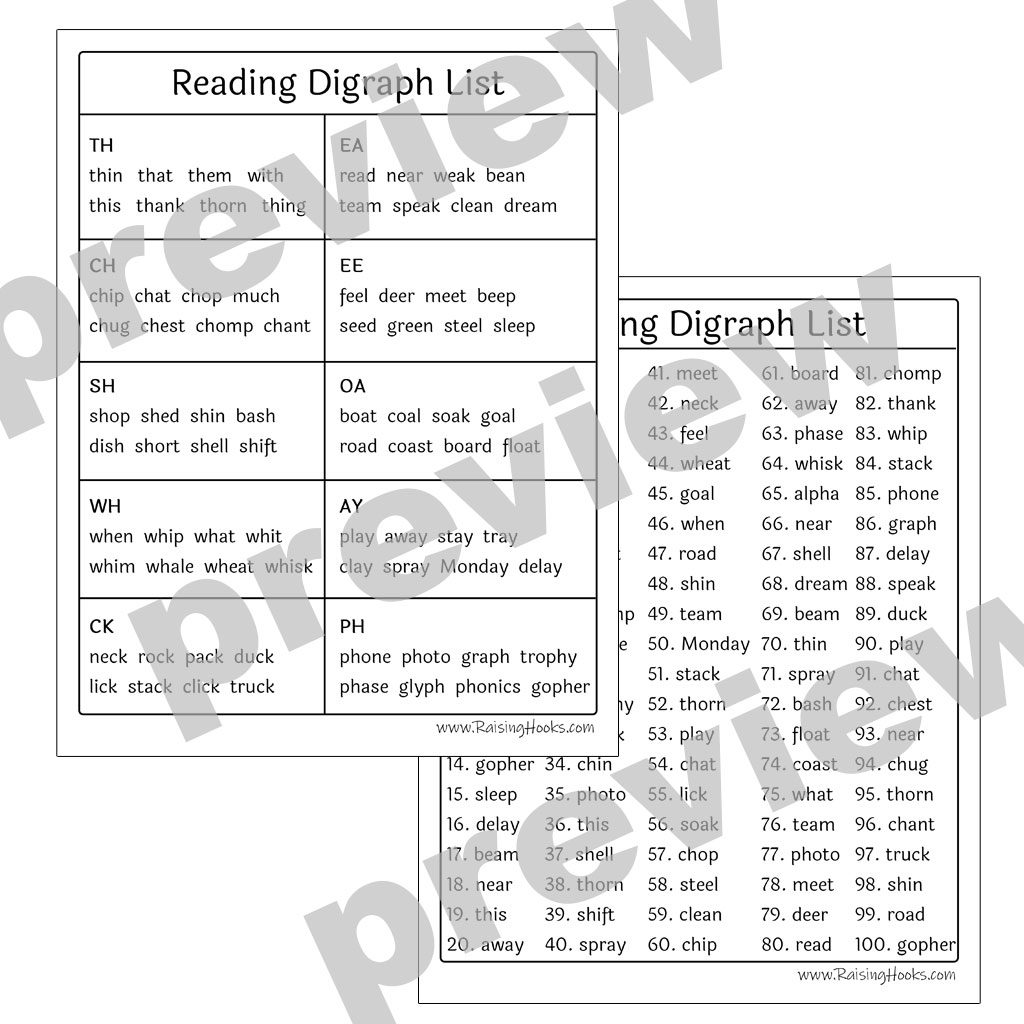 Digraph Reading Worksheets to Build Strong Phonics Skills - Raising Hooks