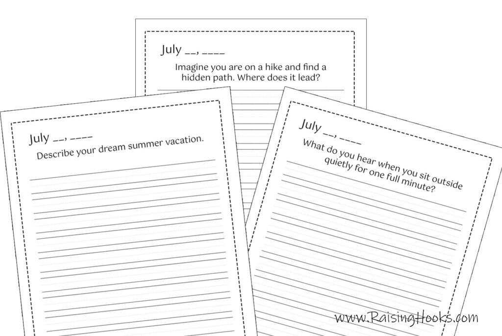 31 Engaging July Writing Prompts for Kids – Free Printable - Raising Hooks
