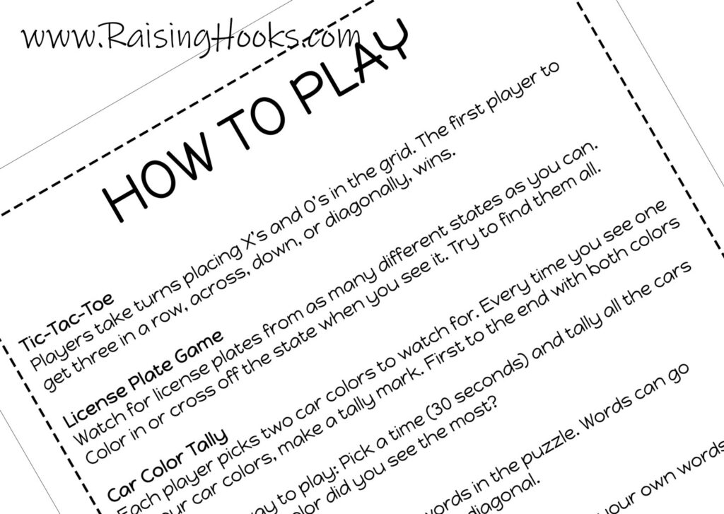 Fun Car Games for Kids – Free Road Trip Printables - Raising Hooks