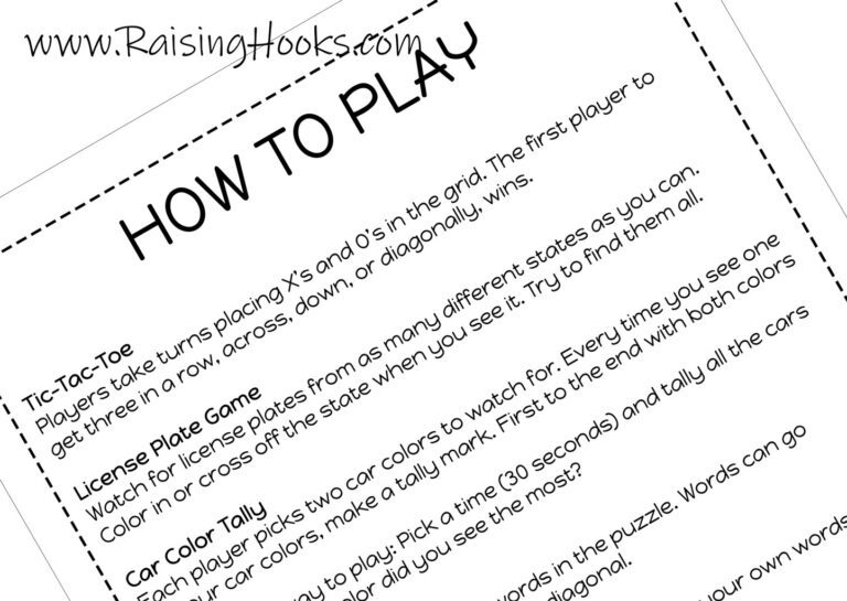 Fun Car Games for Kids – Free Road Trip Printables - Raising Hooks